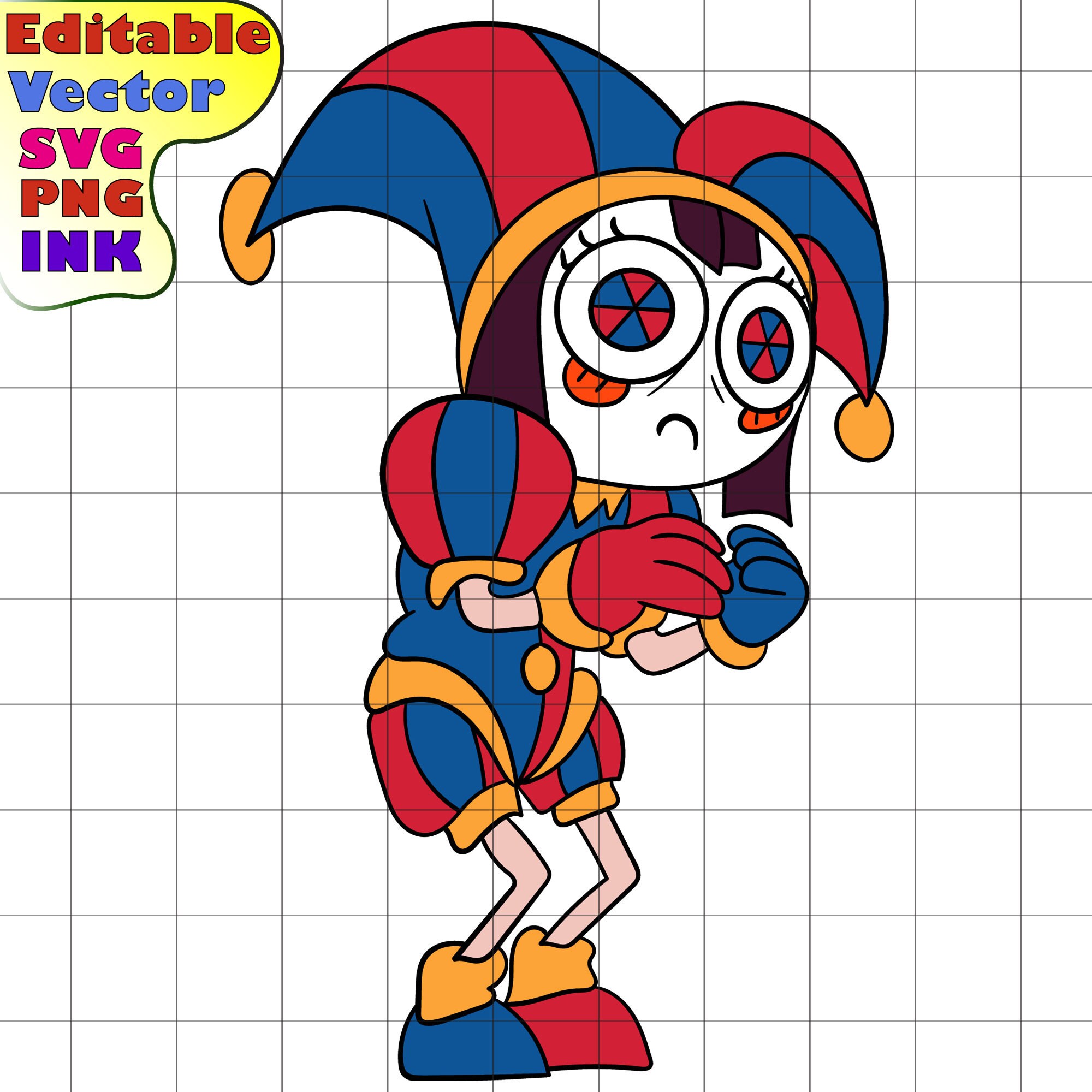 Editable Pomni SVG, Scary Pomni, Pomni From the Amazing Digital Circus ...