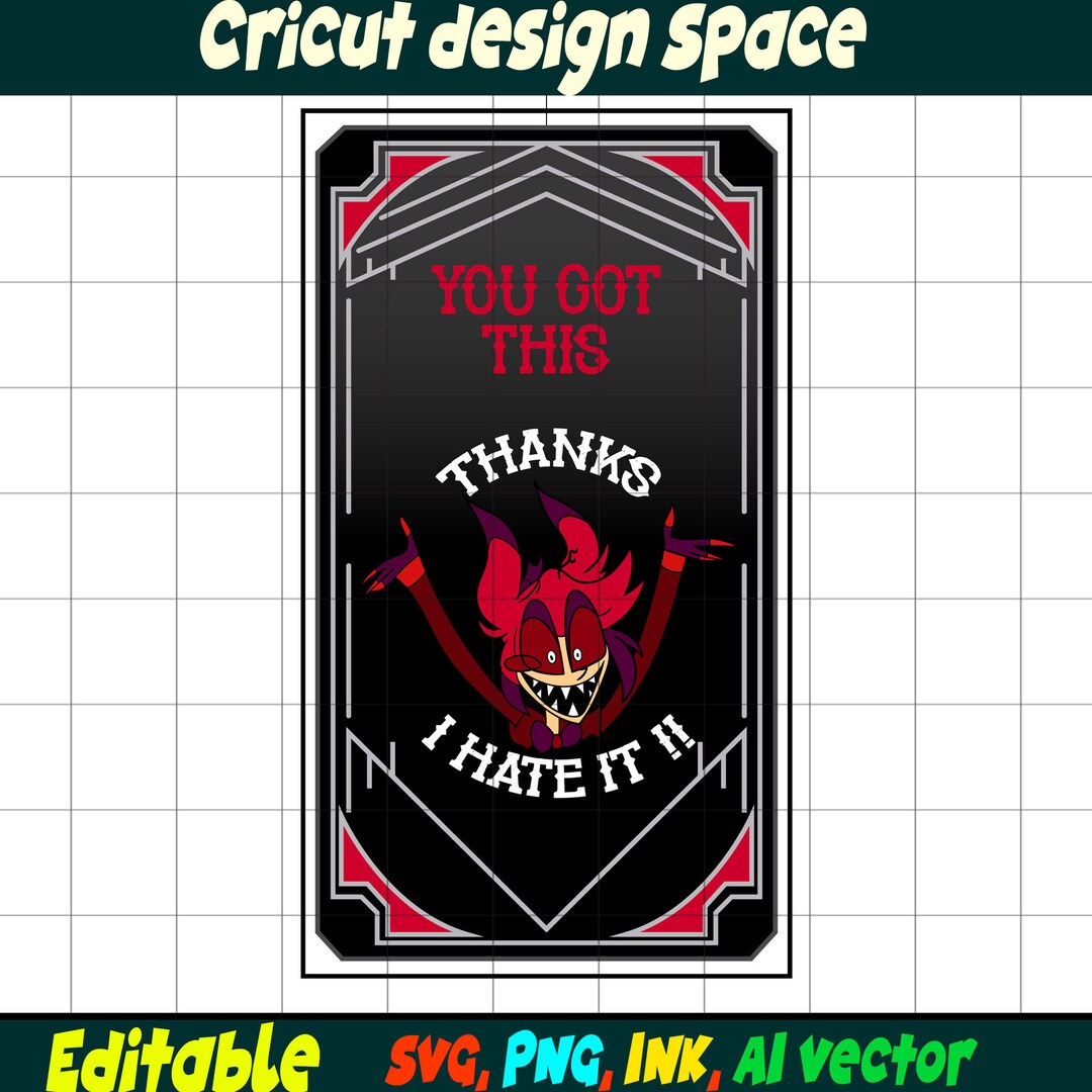 Editable Thanks, I Hate It Alastor SVG, Thanks, Metal Card SVG, PNG ...