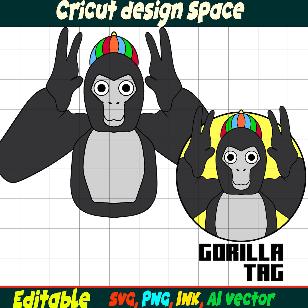 Editable Stickers Gorilla Tag SVG, Gorilla Tag Png,vinyl Sticker to ...