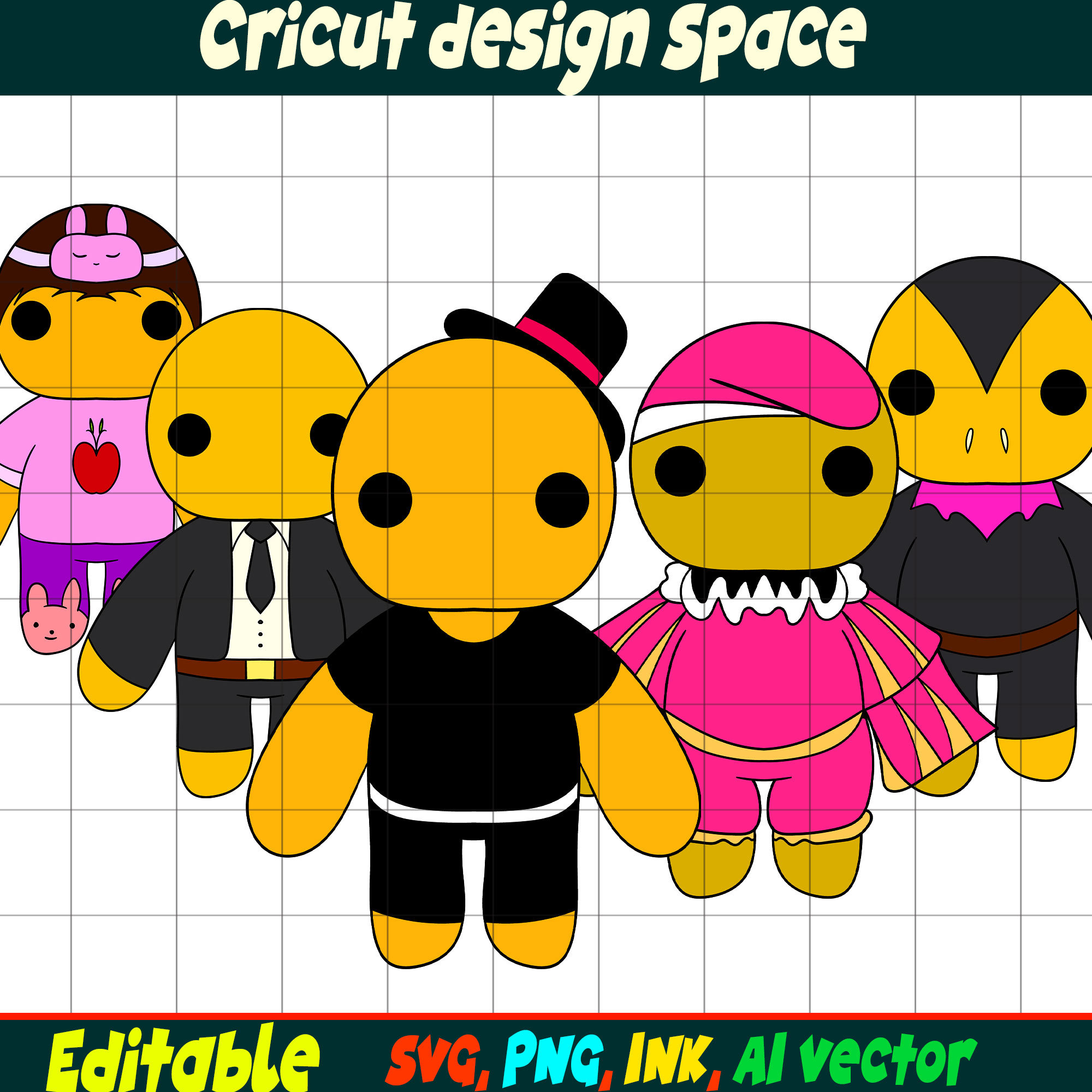 Editable Pack Wobbly Life SVG, Wobbly Life Png Coloring Pages SVG, Png ...