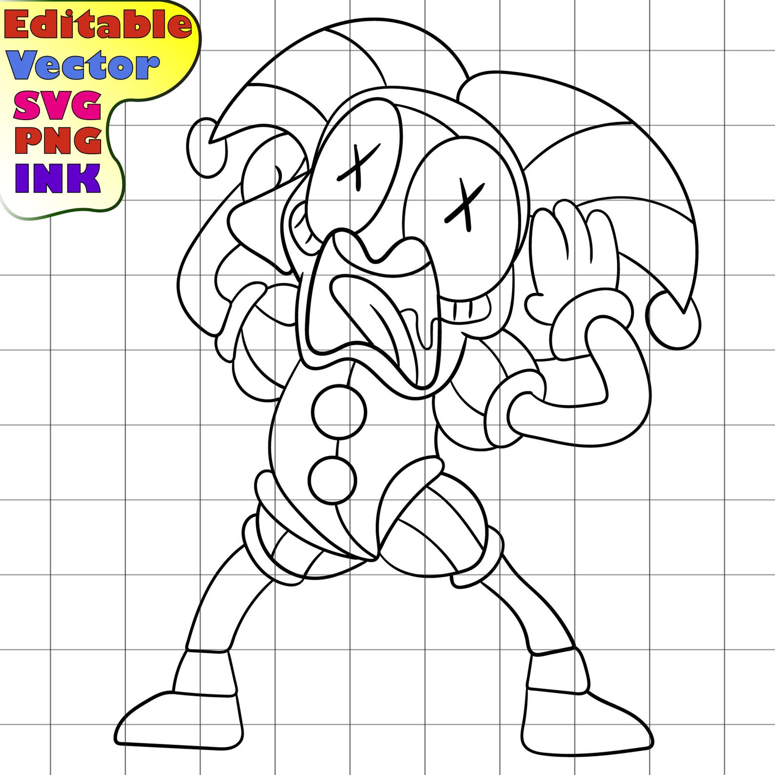 Editable Pomni SVG, Scary Pomni, Pomni From the Amazing Digital Circus ...