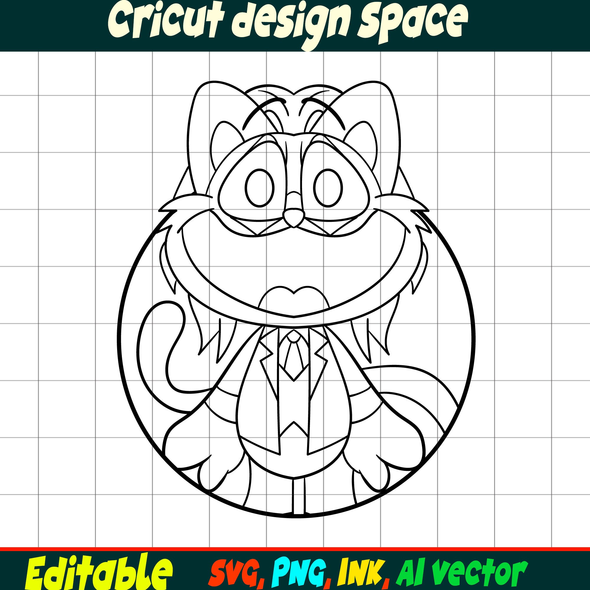 SMILING Critters Super Hero Catnap Sticker Editable Catnap Monster ...