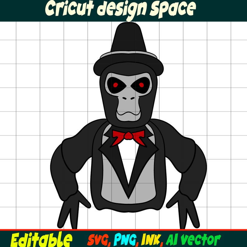 Editable Gorilla Tag SVG, Gorilla Tag PNG, Retro Style Tee, Gorilla Tag ...