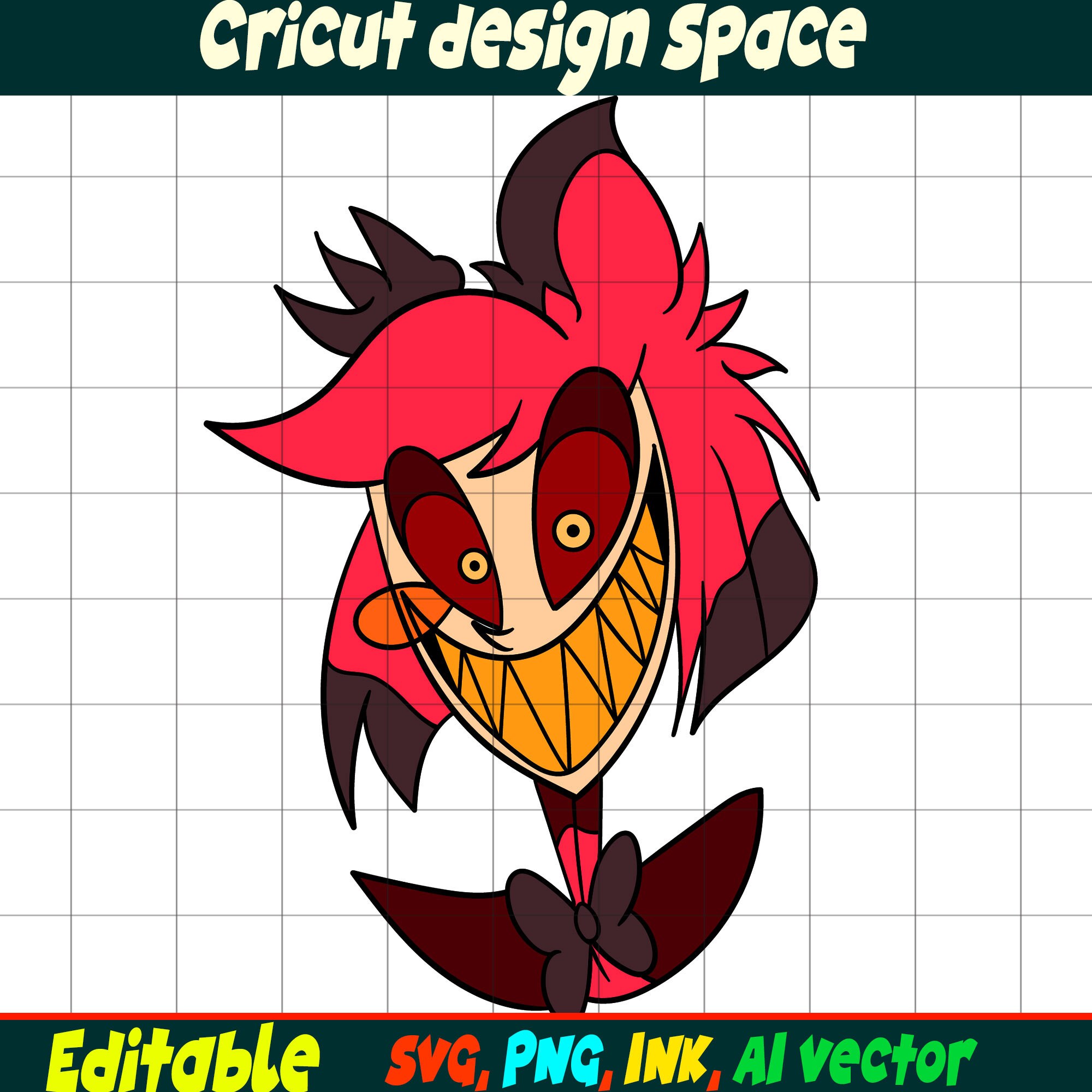 Editable Alastor Hazbin Hotel SVG, Alastor Hazbin Hotel Sticker Vector ...