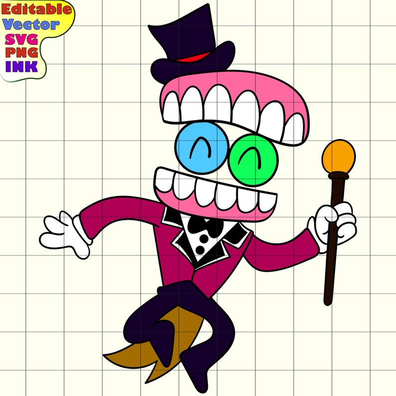 Editable Pomni T-rex, Gangle, Jax, Caine, From the Amazing Digital ...