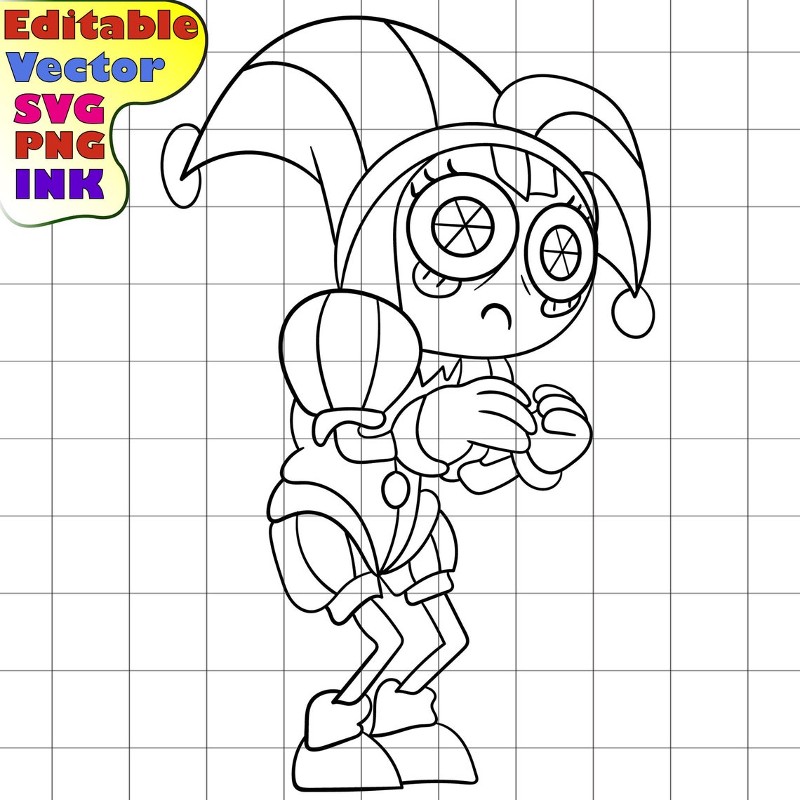 Editable Pomni SVG, Scary Pomni, Pomni From the Amazing Digital Circus ...