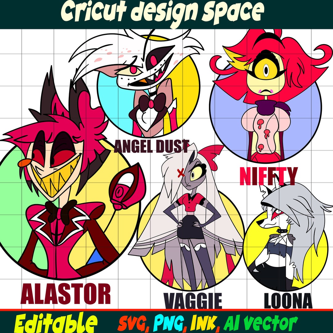 Editable Angel Dust Hazbin Hotel SVG, Alastor Sticker, Loona Sticker ... Editable Angel Dust Hazbin Hotel SVG, Alastor Sticker, Loona Sticker ...