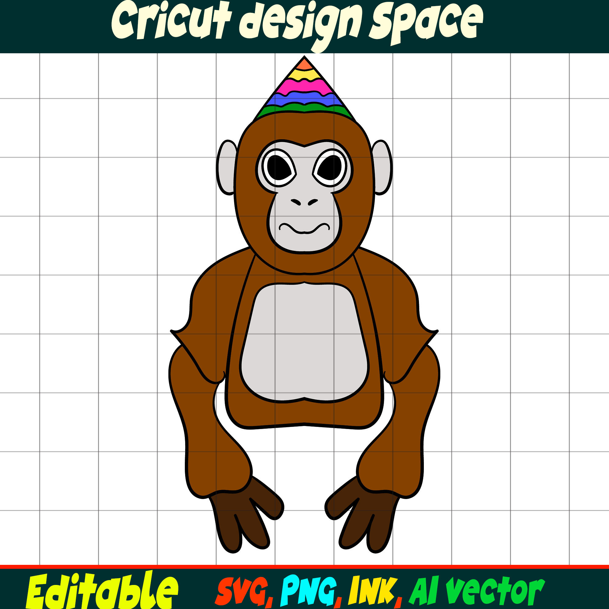 Editable Gorilla Tag SVG, Gorilla Tag PNG Coloring Pages, Gorilla Tag ...