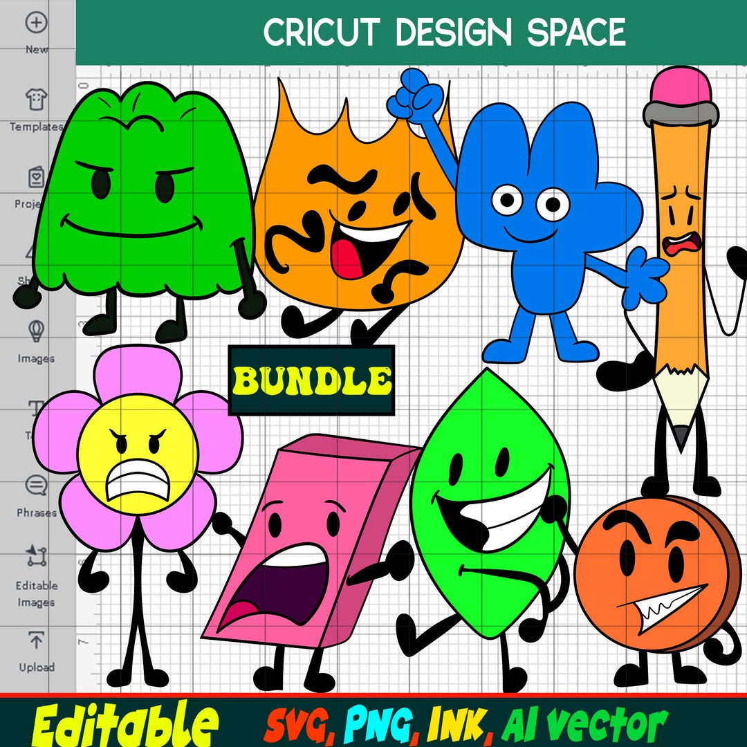 Buy Editable Bfdi Match SVG, Eraser Png,out of the Blue,coiny,firey ...