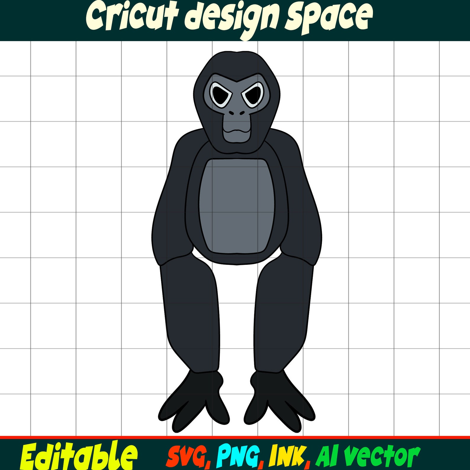 Editable Stickers Gorilla Tag SVG, Gorilla Tag PNG, Vinyl Sticker to ...