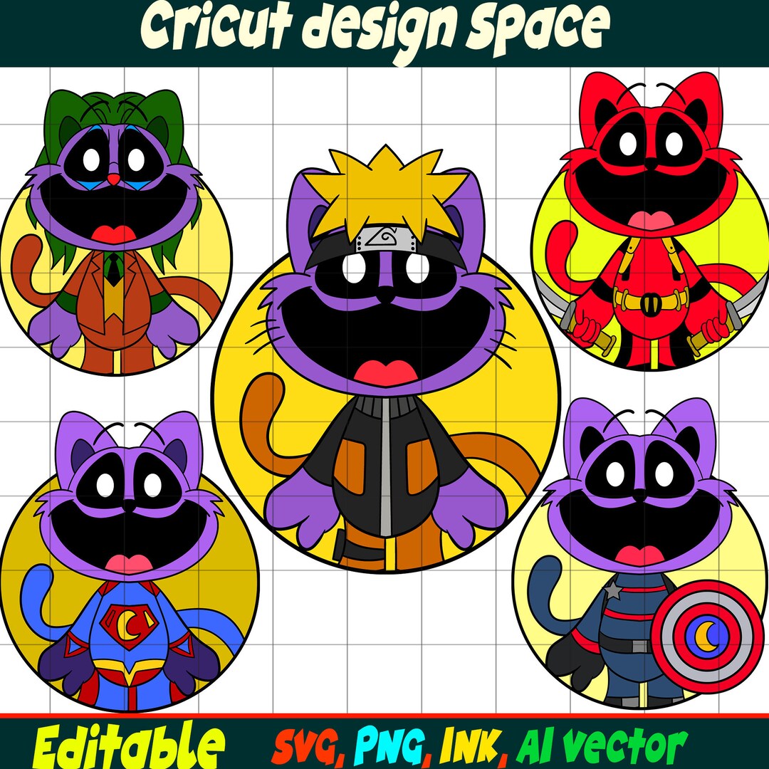 SMILING Critters Super Hero Catnap Sticker Editable Catnap Monster ...