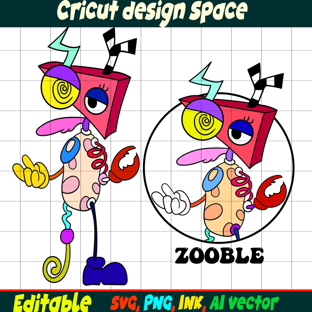 The amazing digital circus Zooble SVG, Png, Ink Zooble Sticker Vector ...