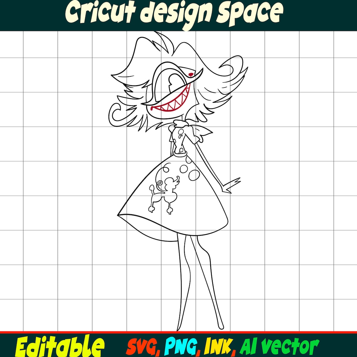 Niffty Hazbin Hotel SVG Alastor SVG, Niffty Hazbin Hotel Coloring Pages ...