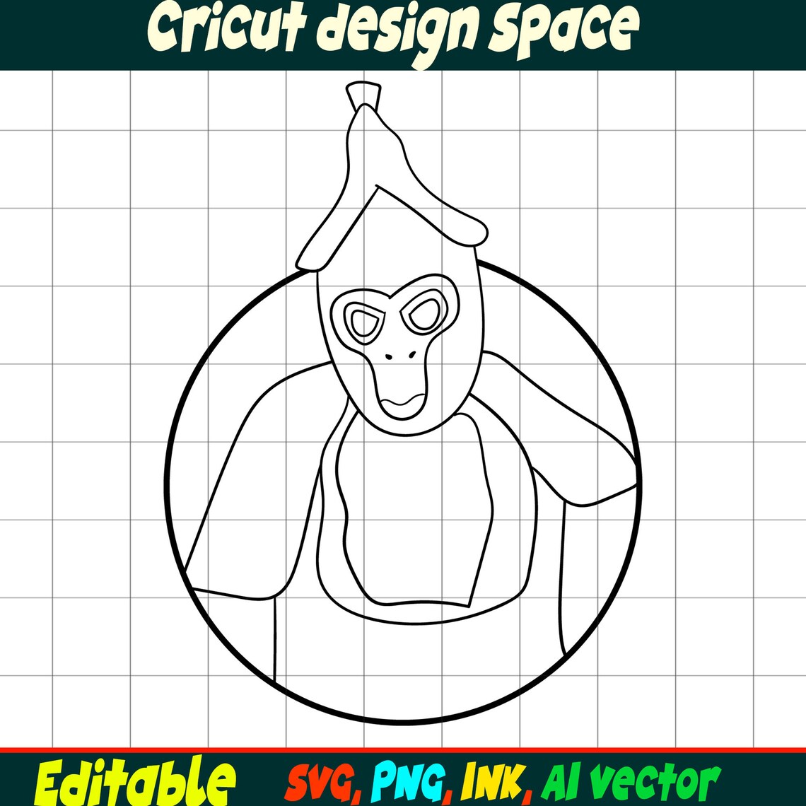 Editable Gorilla Tag SVG, Gorilla Tag PNG Coloring Pages, Gorilla Tag ...