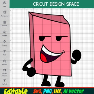 Editable Bfdi Eraser Svg,bfdi Eraser PNG, Bfdi Eraser Ink Coloring ...