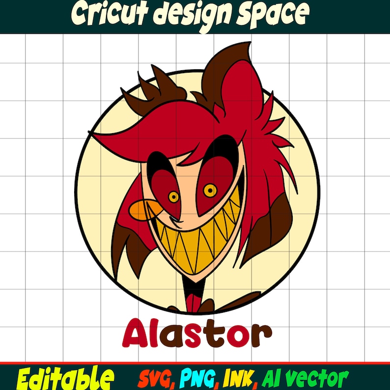 Editable Alastor Hazbin Hotel SVG, Alastor Hazbin Hotel Etiqueta Vector ...