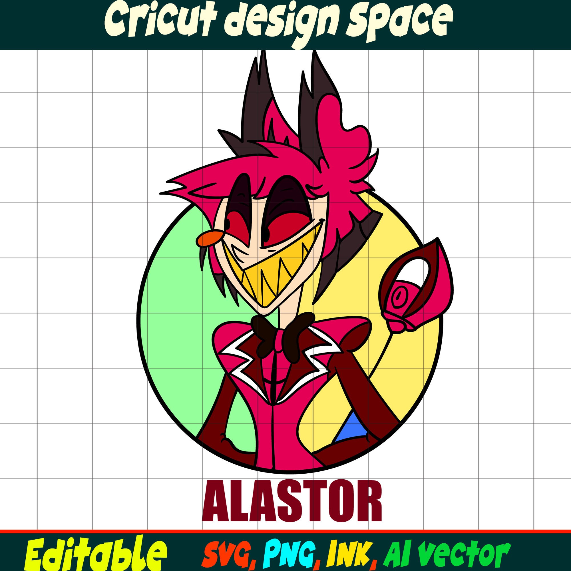 Editable Angel Dust Hazbin Hotel Svg Alastor Sticker Loona ...