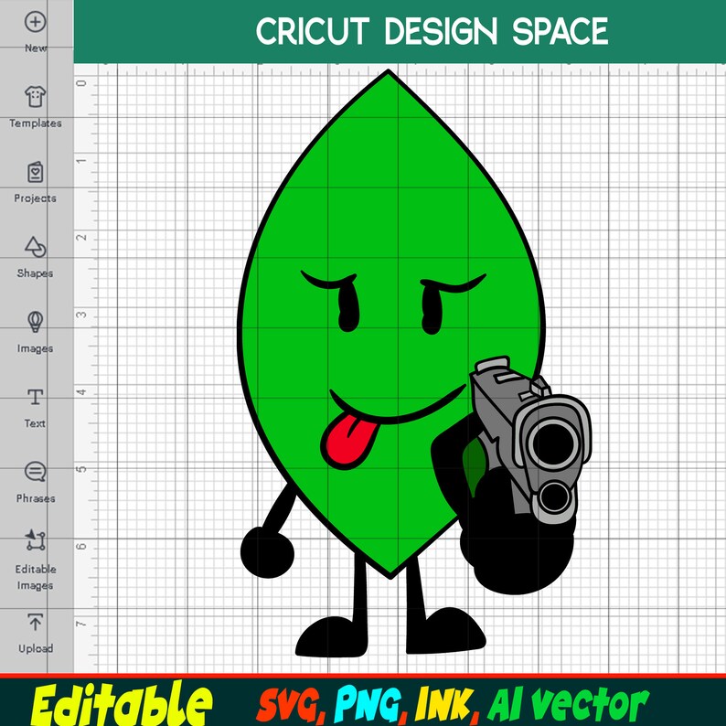 Editable Bfdi Leafy Svg,bfdi Leafy PNG, Bfdi Leafy Ink Coloring Pages ...