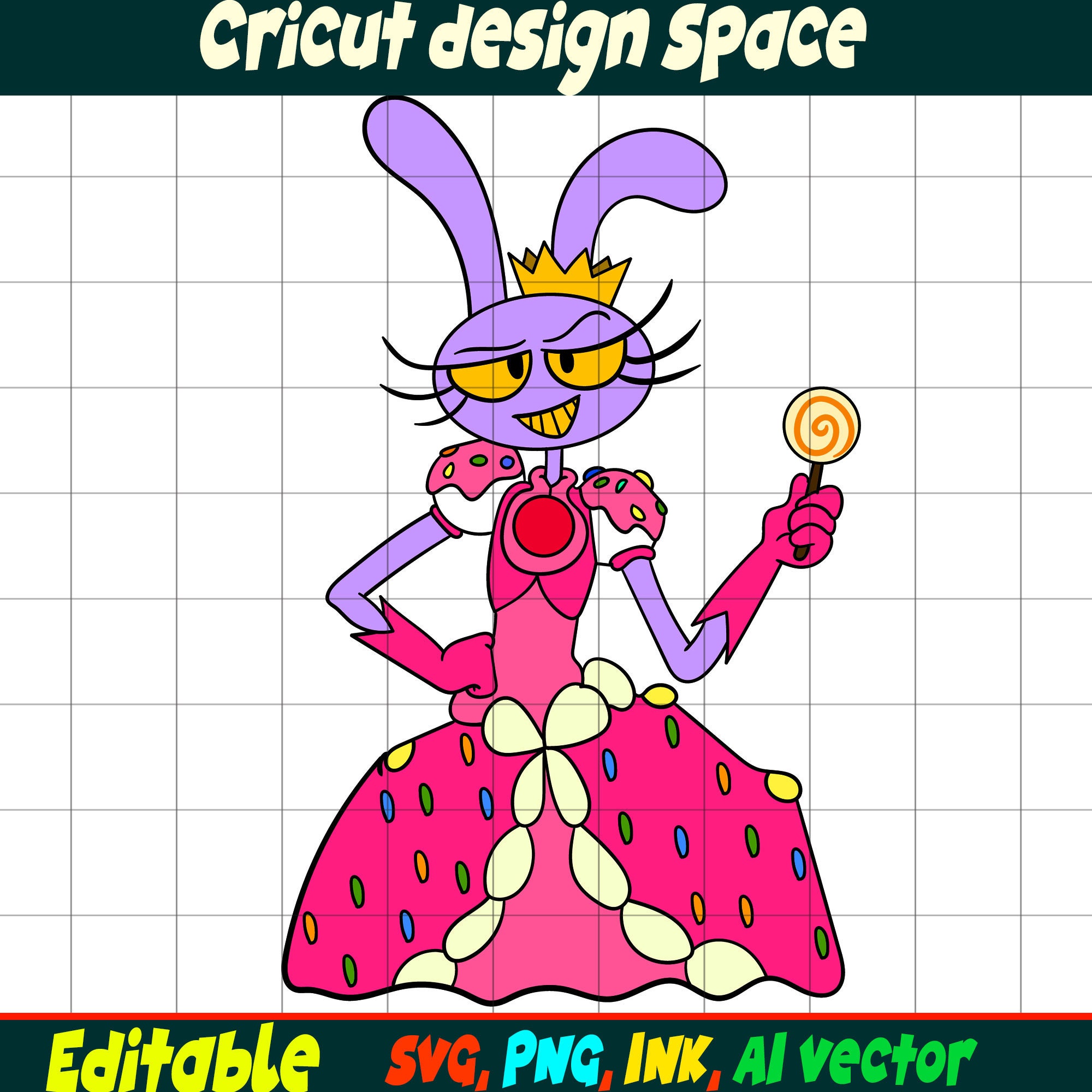 The Amazing Digital Circus Editable Candy Princess Jax, Ghost,orbsman ...