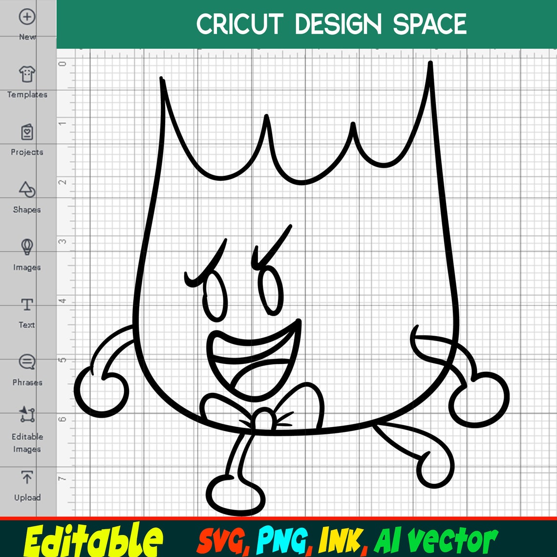 Editable Bfdi Firey Svg,bfdi Firey PNG, Bfdi Firey Ink Coloring Pages ...