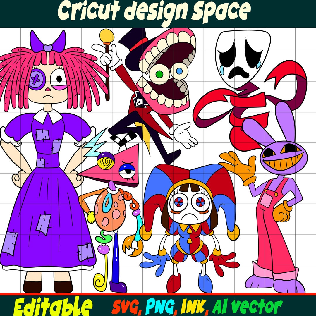 The amazing digital circus SVG, Caine, Zooble, Jax, Ragatha, Gangle ...