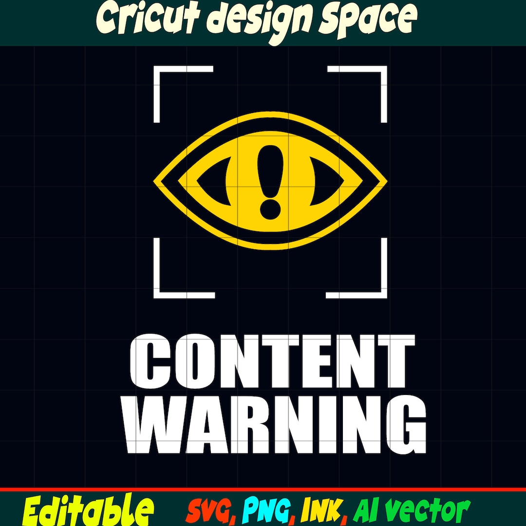 Editable Content Warning Svg,png,content Warning Coloring Page ...