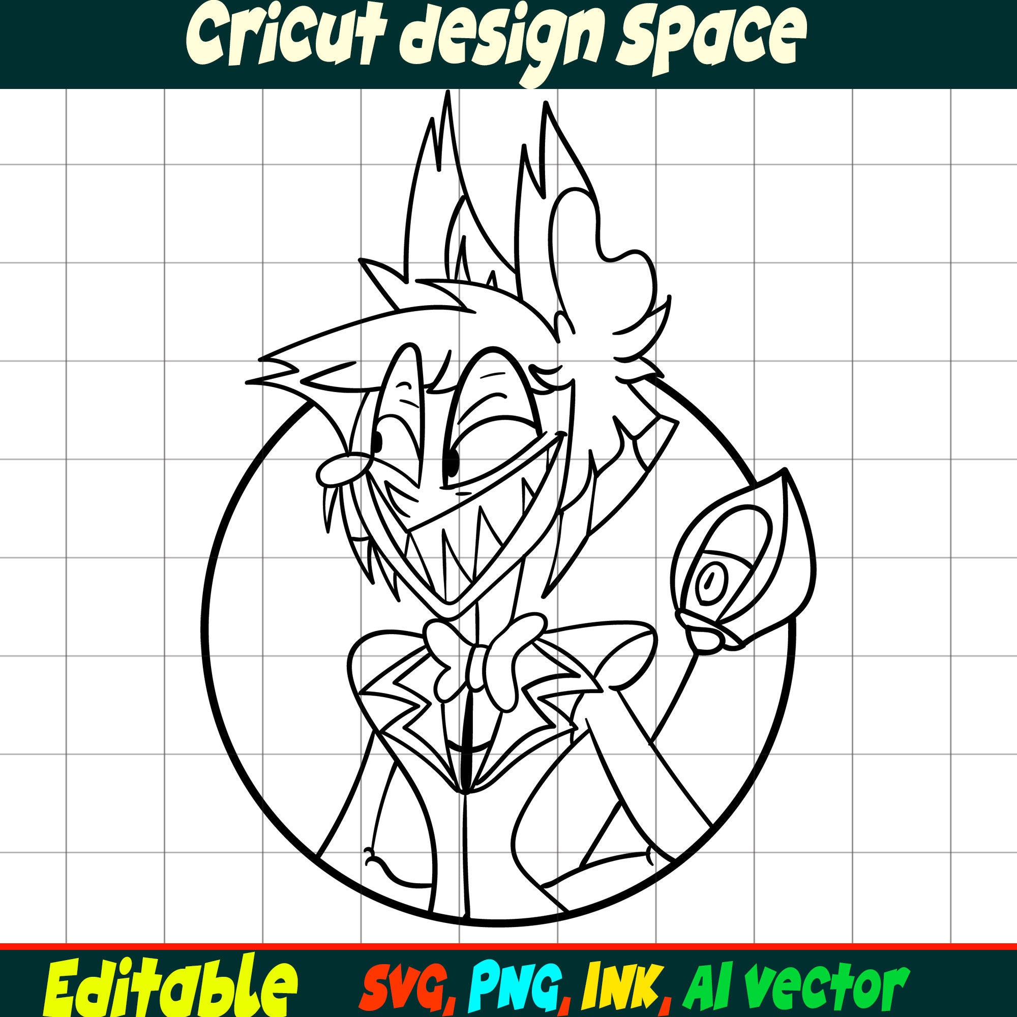 Editable Angel Dust Hazbin Hotel SVG, Alastor Sticker, Loona Sticker ...