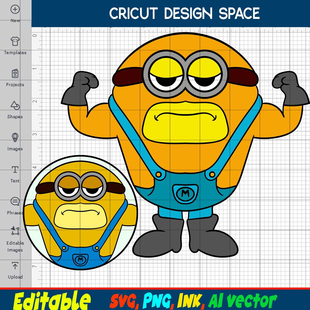 Editable Mega Minion Dave Svg,minion Dave Sticker PNG, Vinyl Sticker to ...