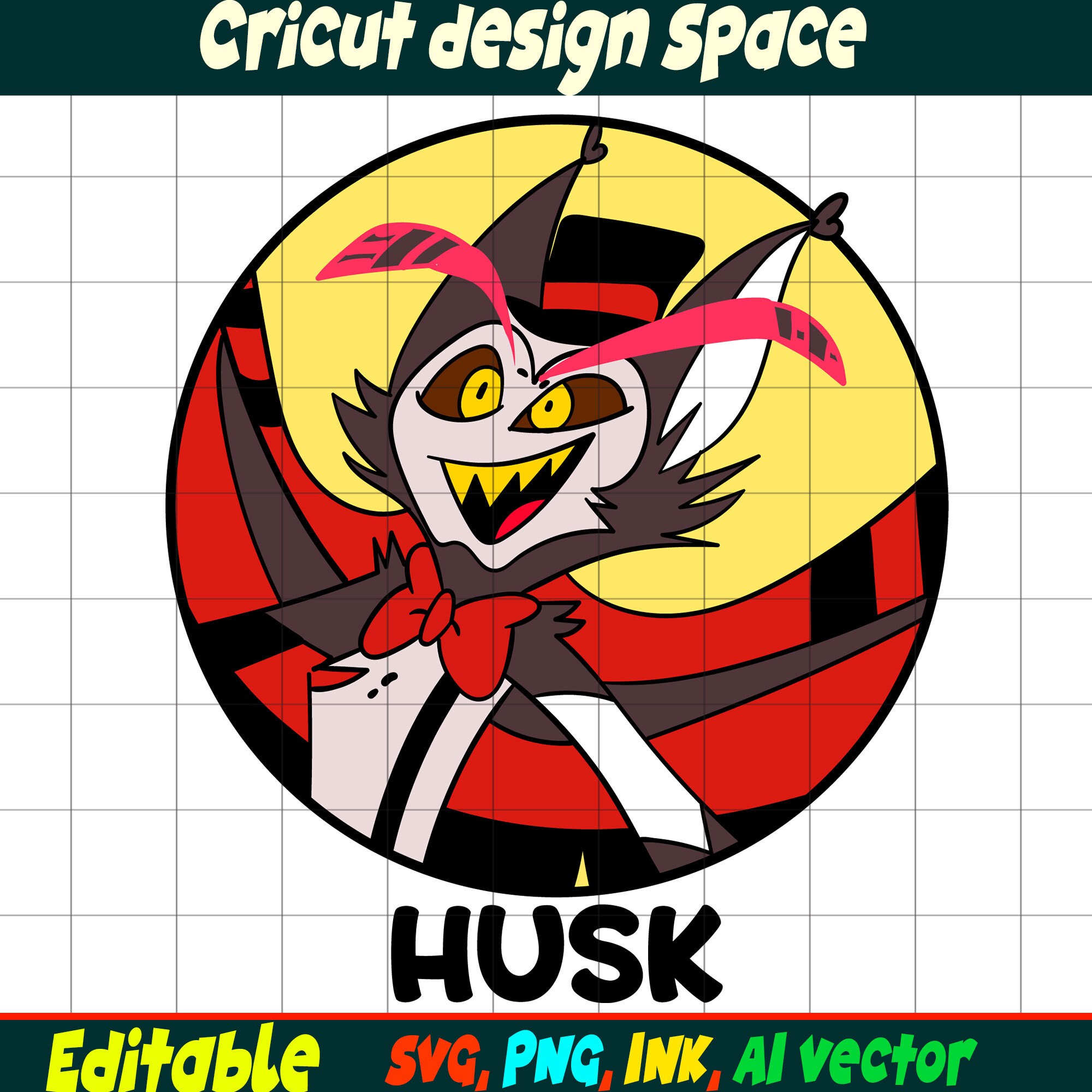 Editable Niffty Hazbin Hotel Svg,alastor Hazbin Hotel,sir Pentious,husk ...