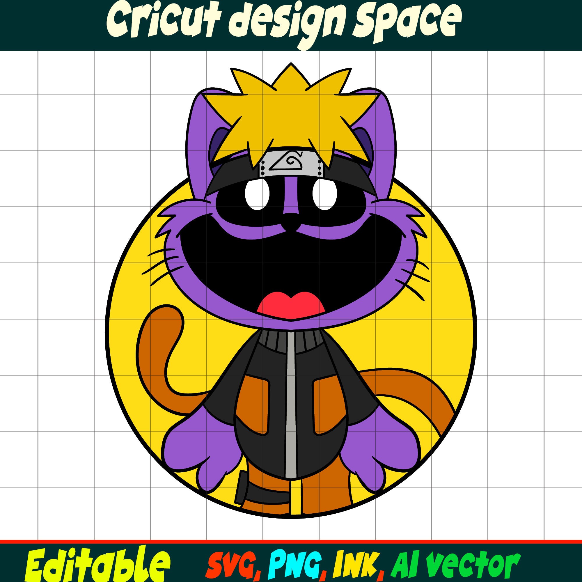 SMILING Critters Super Hero Catnap Sticker Editable Catnap Monster ...