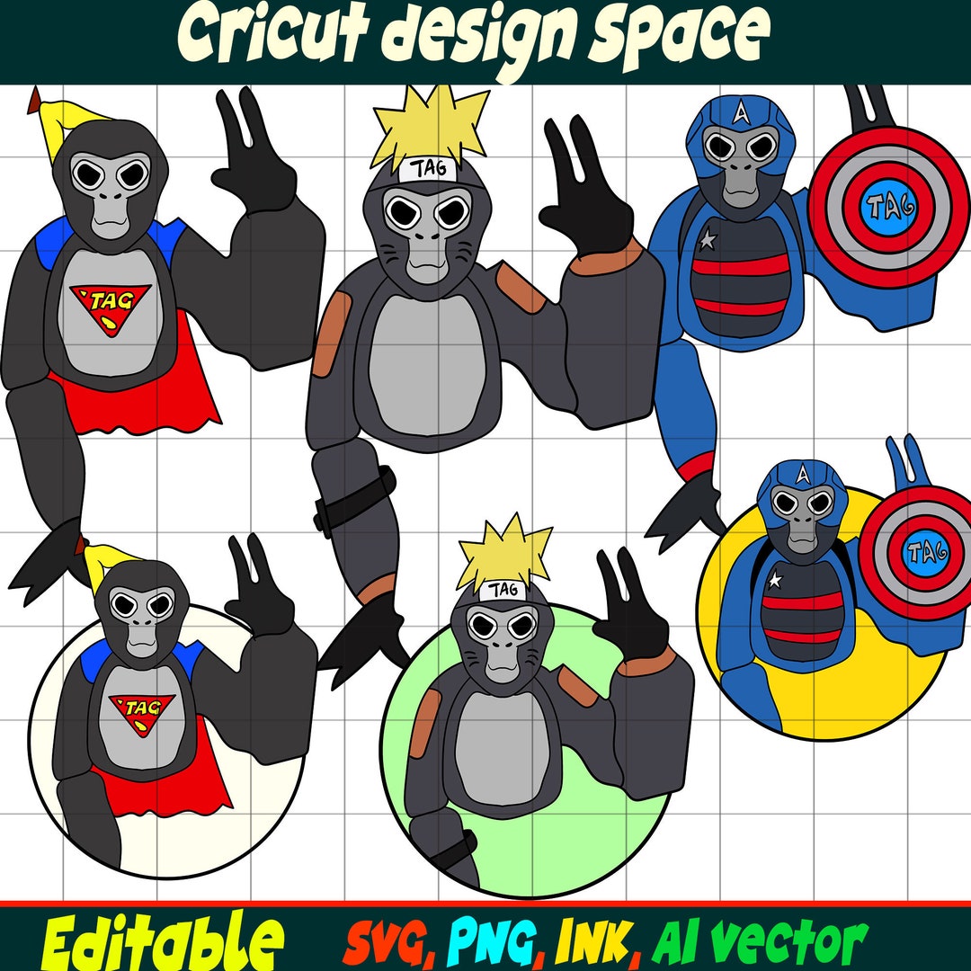 Gorilla Tag Sticker and Joker Characters Png,svg,bat Gorilla Tag PNG ...