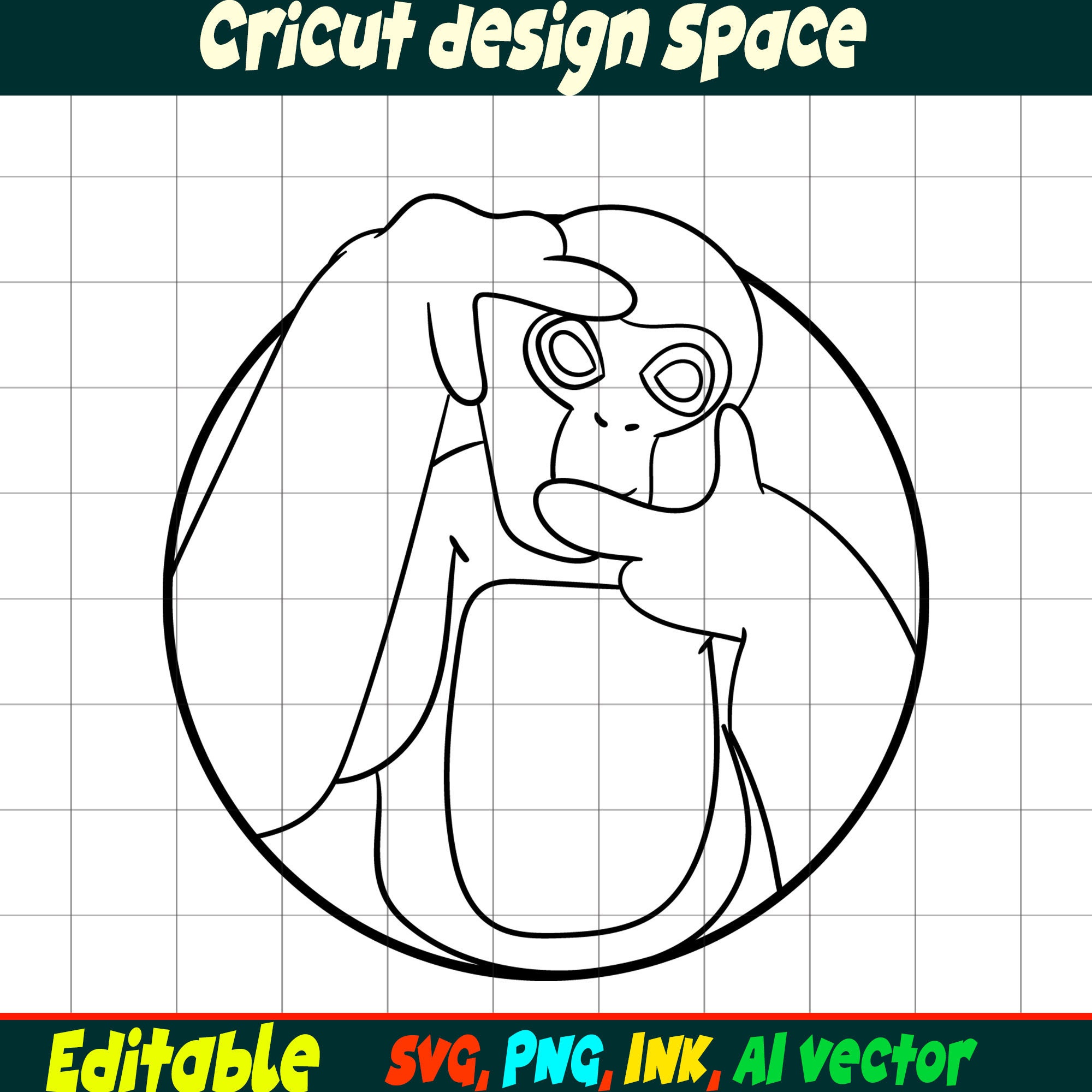 Editable Gorilla Tag SVG, Gorilla Tag PNG Coloring Pages, Gorilla Tag ...