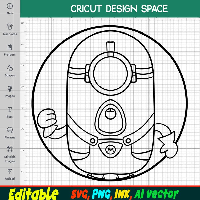 Editable Stickers Mega Minion Dave SVG, Minion Dave PNG, Vinyl Sticker ...