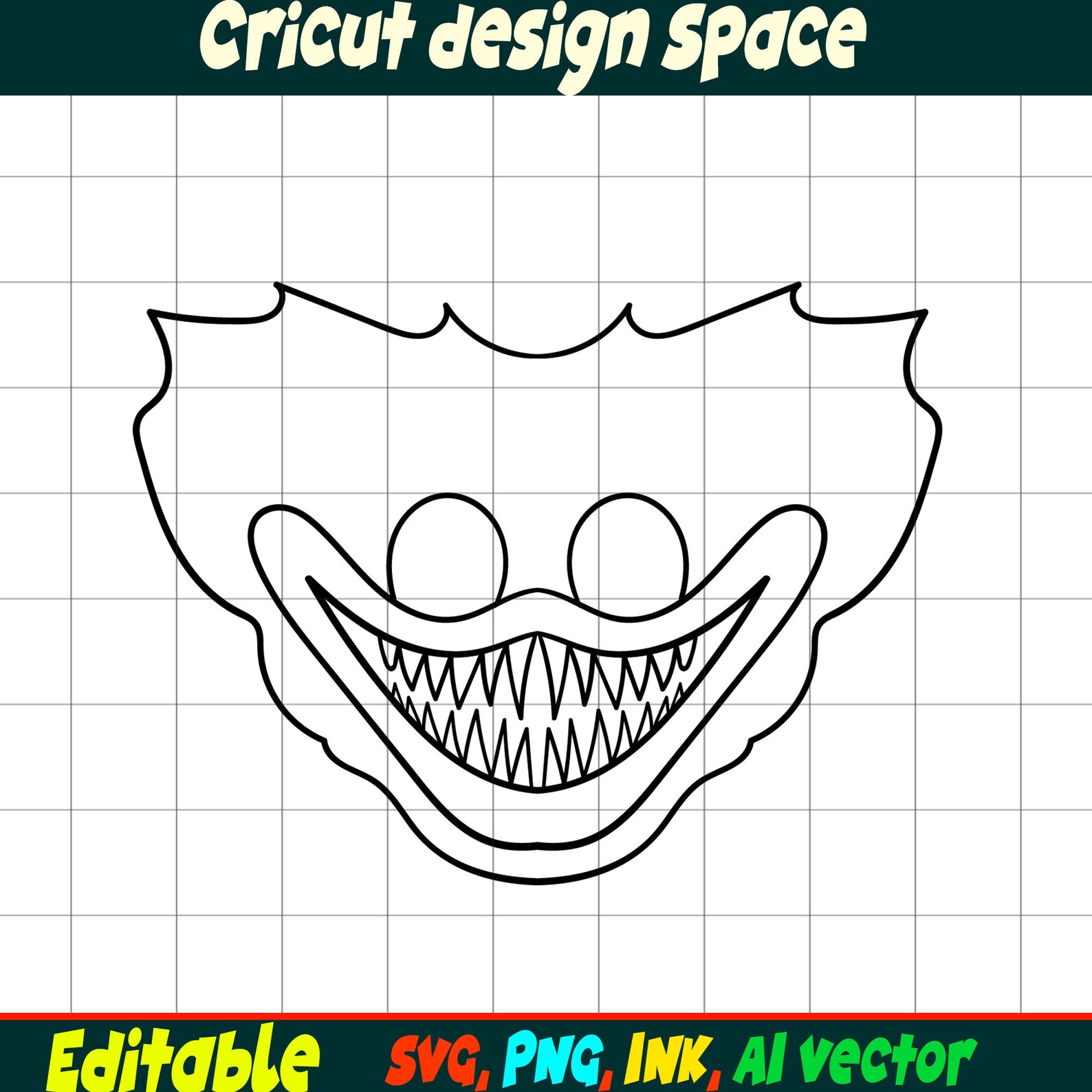 Editable SVG Twisted Nightmare Huggy Wuggy SVG, Twisted Nightmare ...