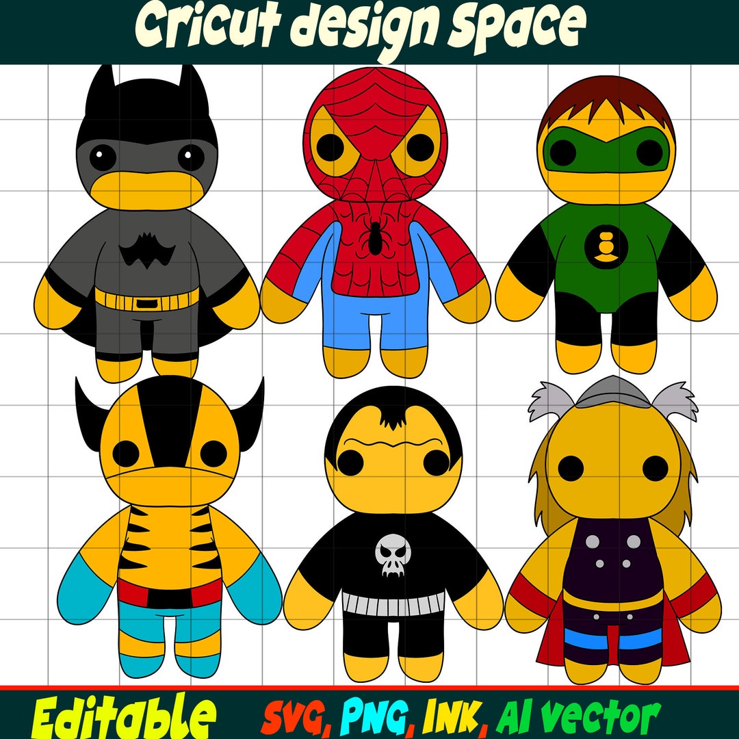 Editable Pack Wobbly Life SVG, Wobbly Life Superheros Png Coloring ...