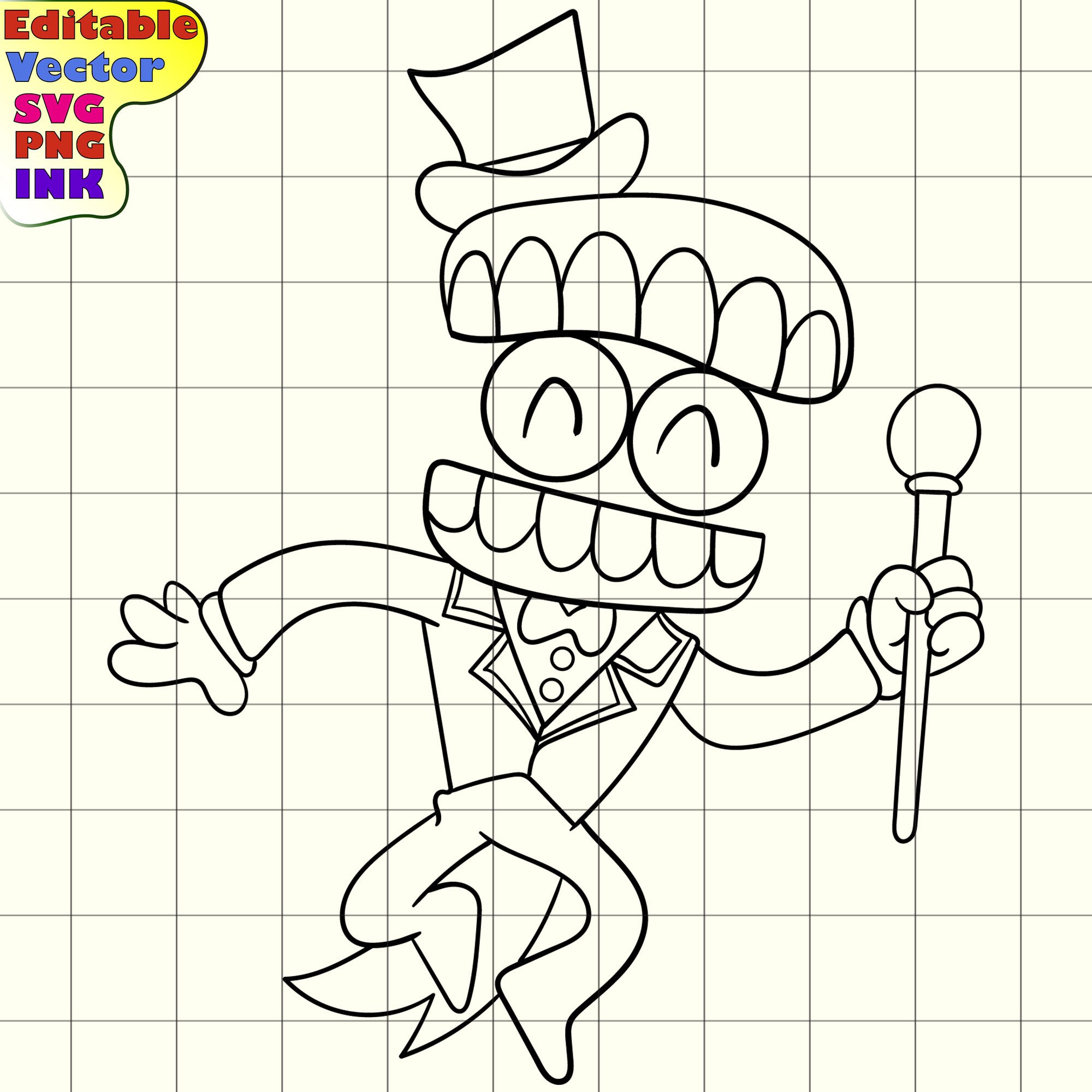 Editable Pomni T-rex, Gangle, Jax, Caine, From the Amazing Digital ...