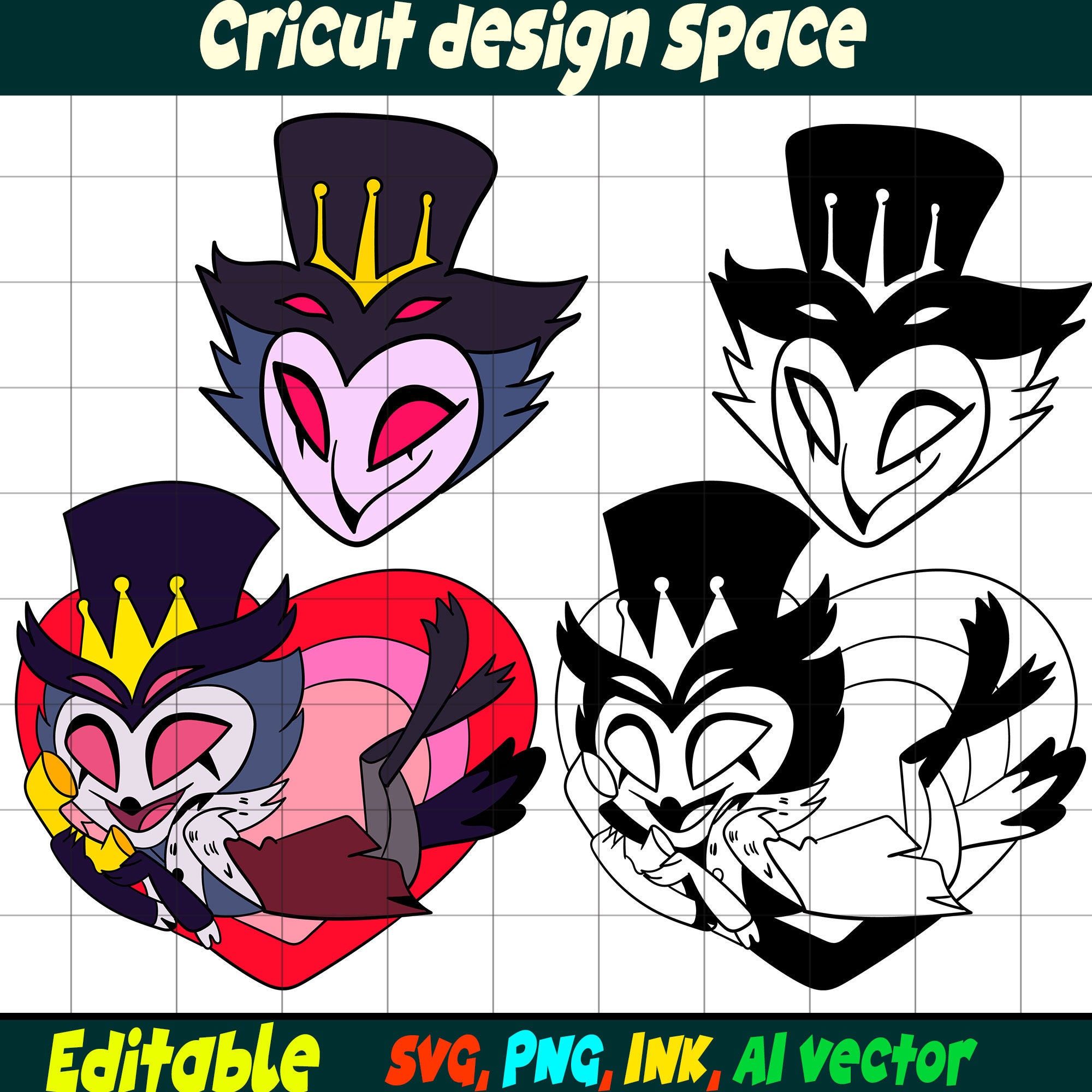 Editable Cut File Hazbin Hotel Helluva Boss Stolas Decal SVG, PNG, Ink ...