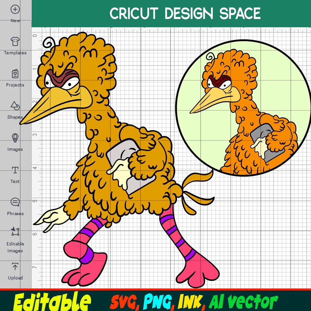 Editable FNF Broken Strings Official Big Bird Svg,fnf Broken Strings ...