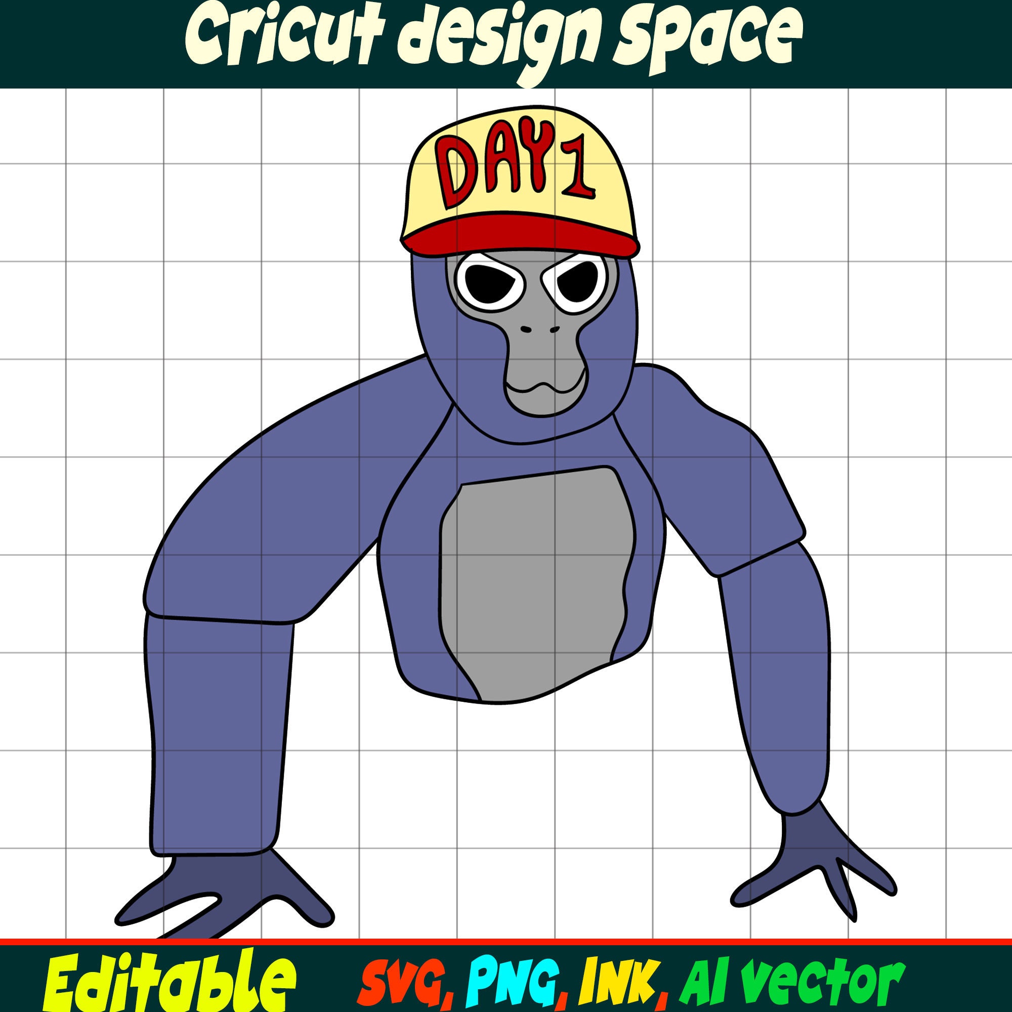 Editable Gorilla Tag SVG, Gorilla Tag PNG Coloring Pages, Gorilla Tag ...