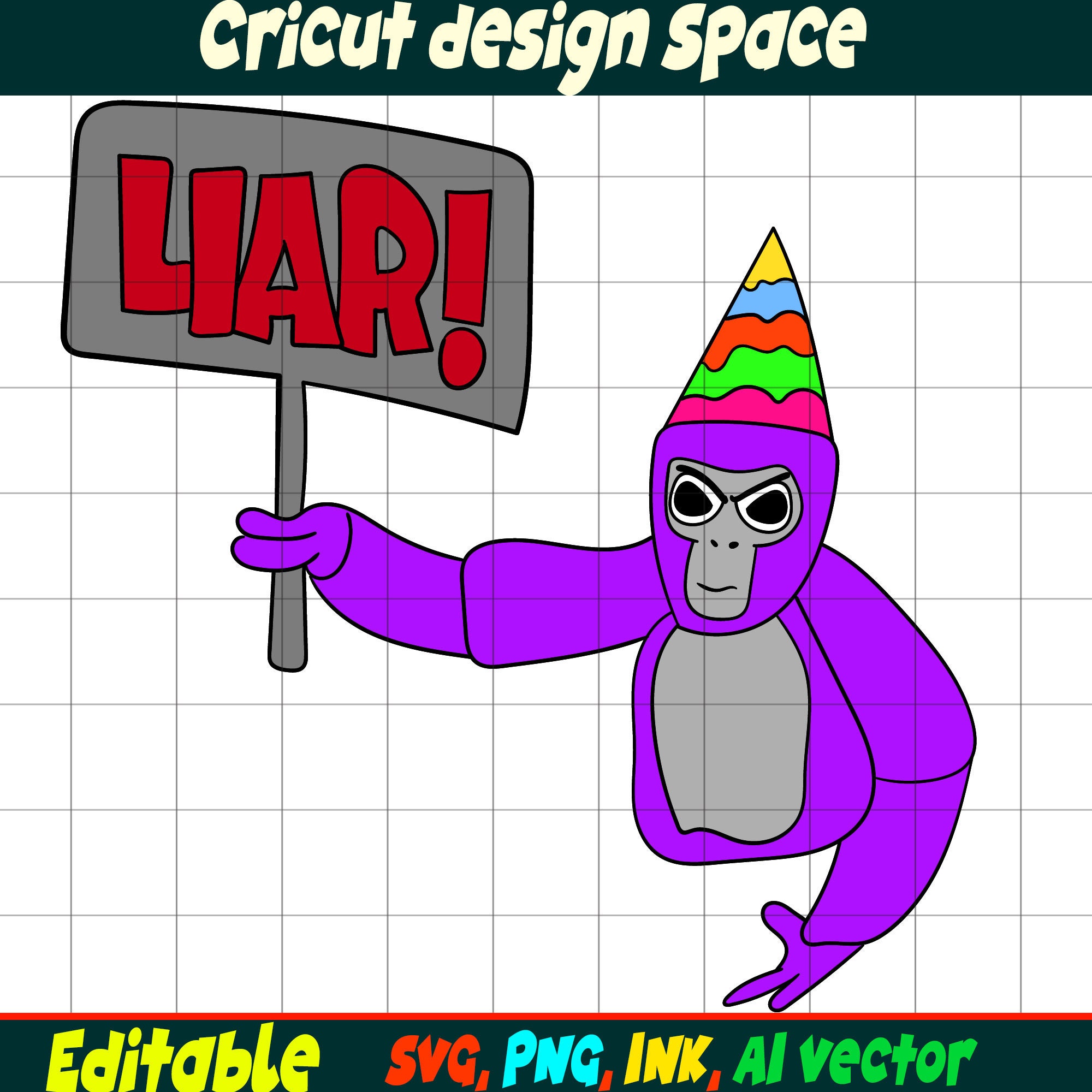 Editable Gorilla Tag SVG, Gorilla Tag PNG Coloring Pages, Gorilla Tag ...