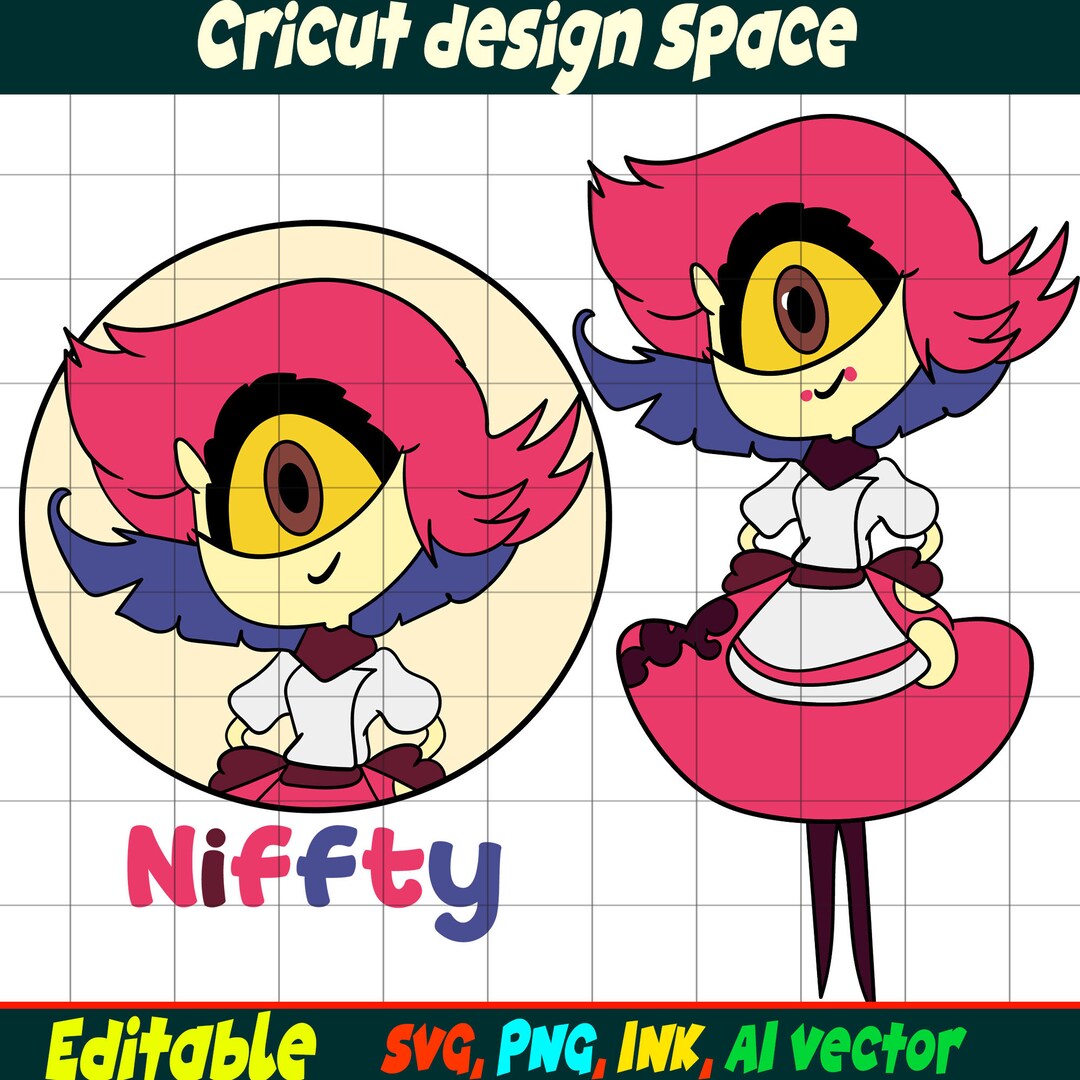 Editable Niffty Hazbin Hotel SVG, Niffty Hazbin Hotel Sticker Vector ...