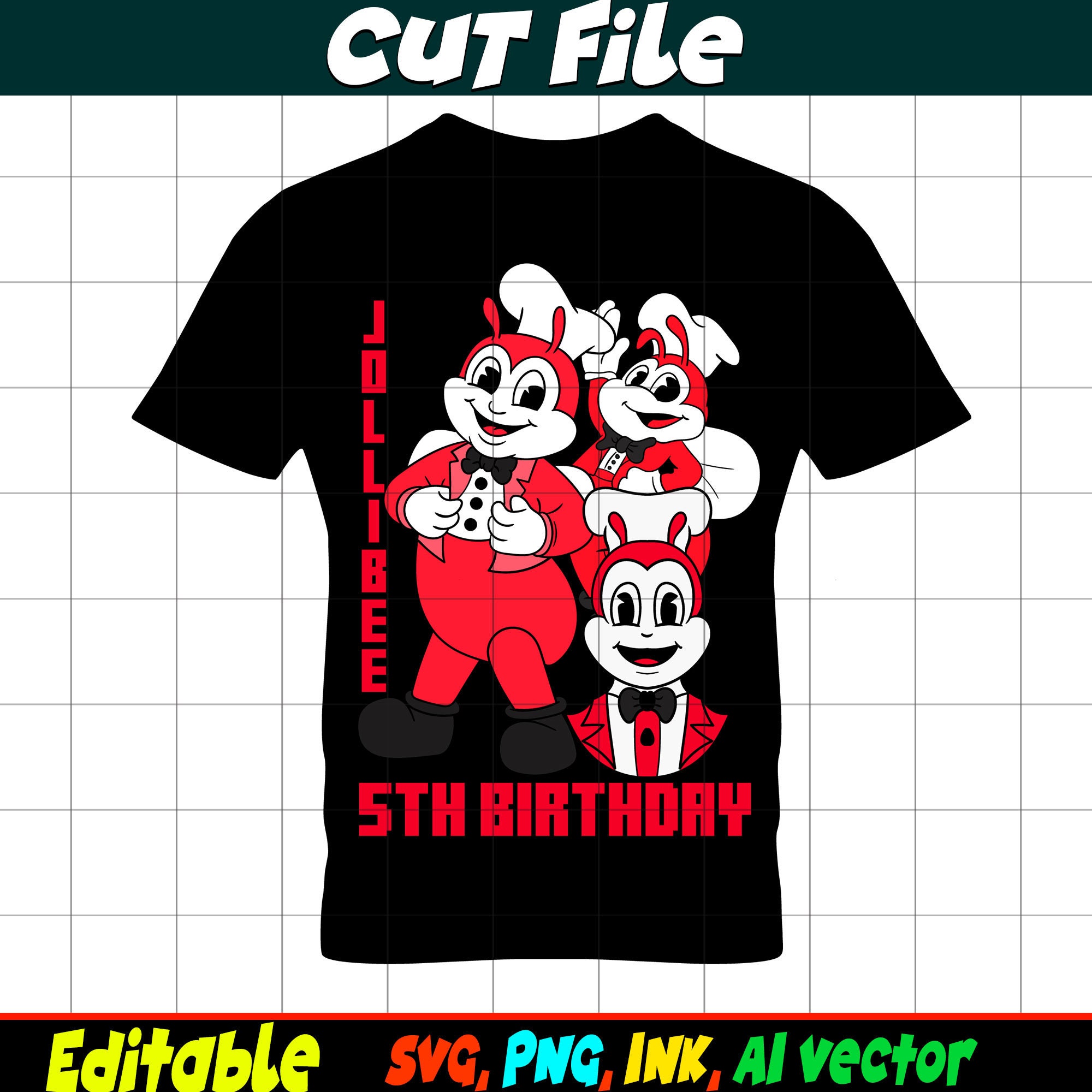 Editablhappy Birthday Jollibee SVG, Jollibee Sticker,jollibee PNG ...