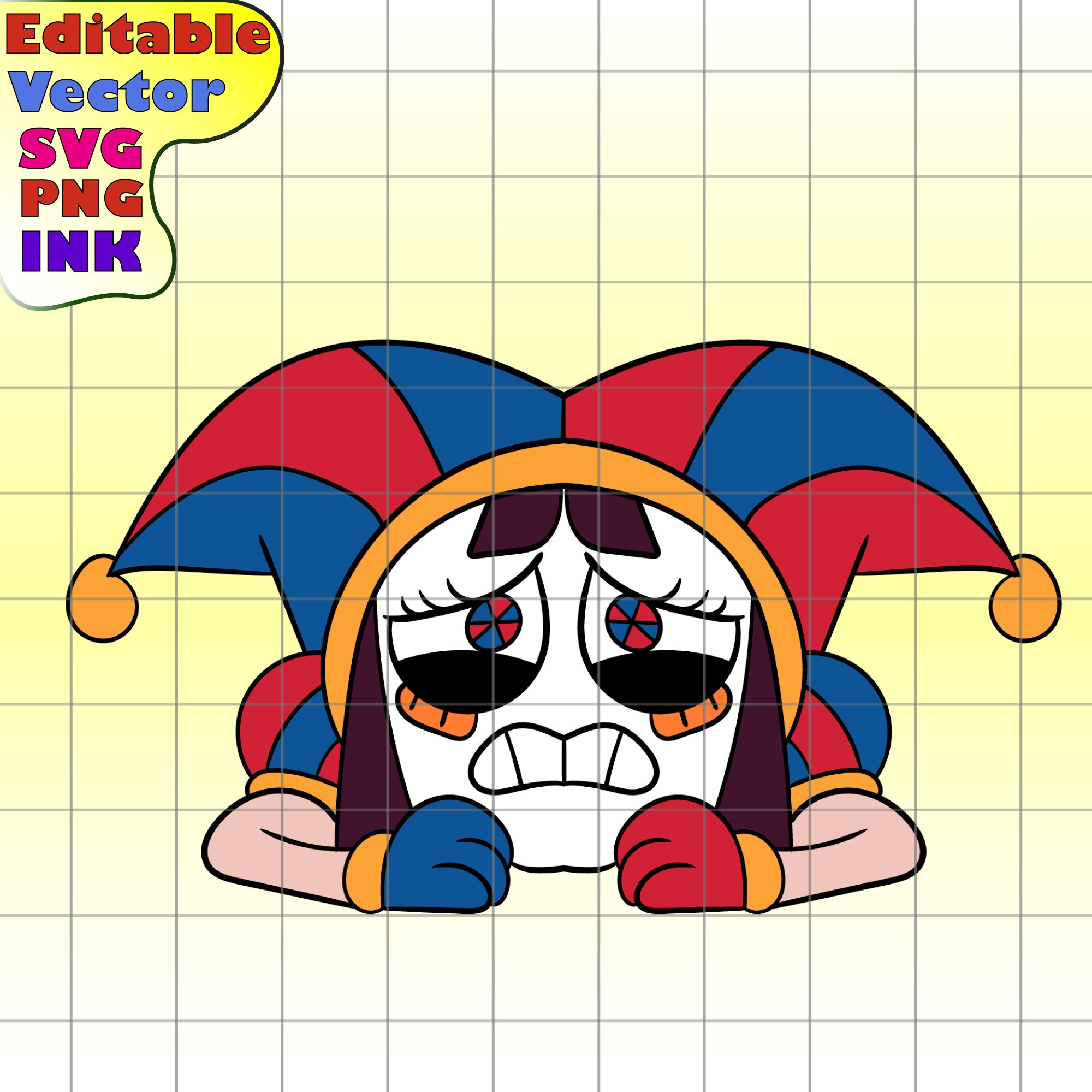 Editable Pomni SVG, Scary Pomni, Pomni From the Amazing Digital Circus ...