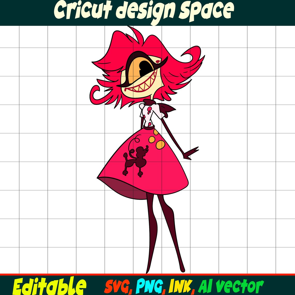 Niffty Hazbin Hotel SVG Alastor SVG, Niffty Hazbin Hotel Coloring Pages ...