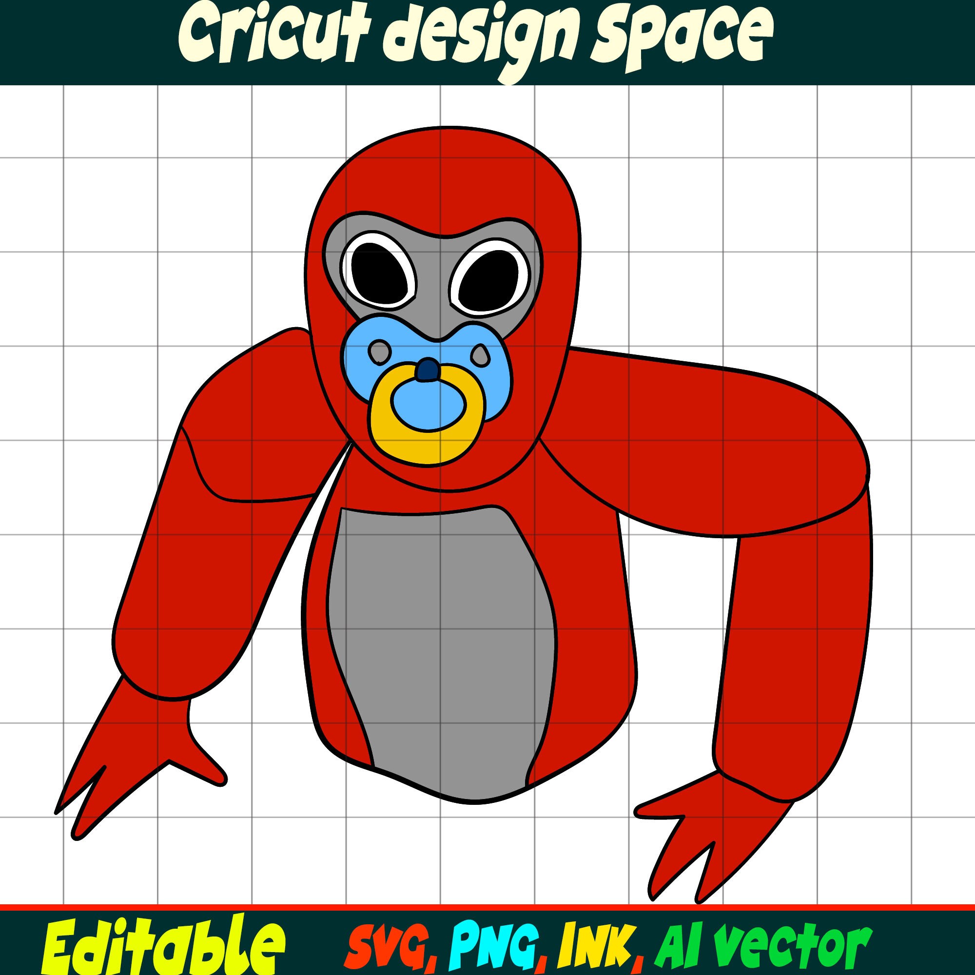 Editable Gorilla Tag SVG, Gorilla Tag PNG Coloring Pages, Gorilla Tag ...