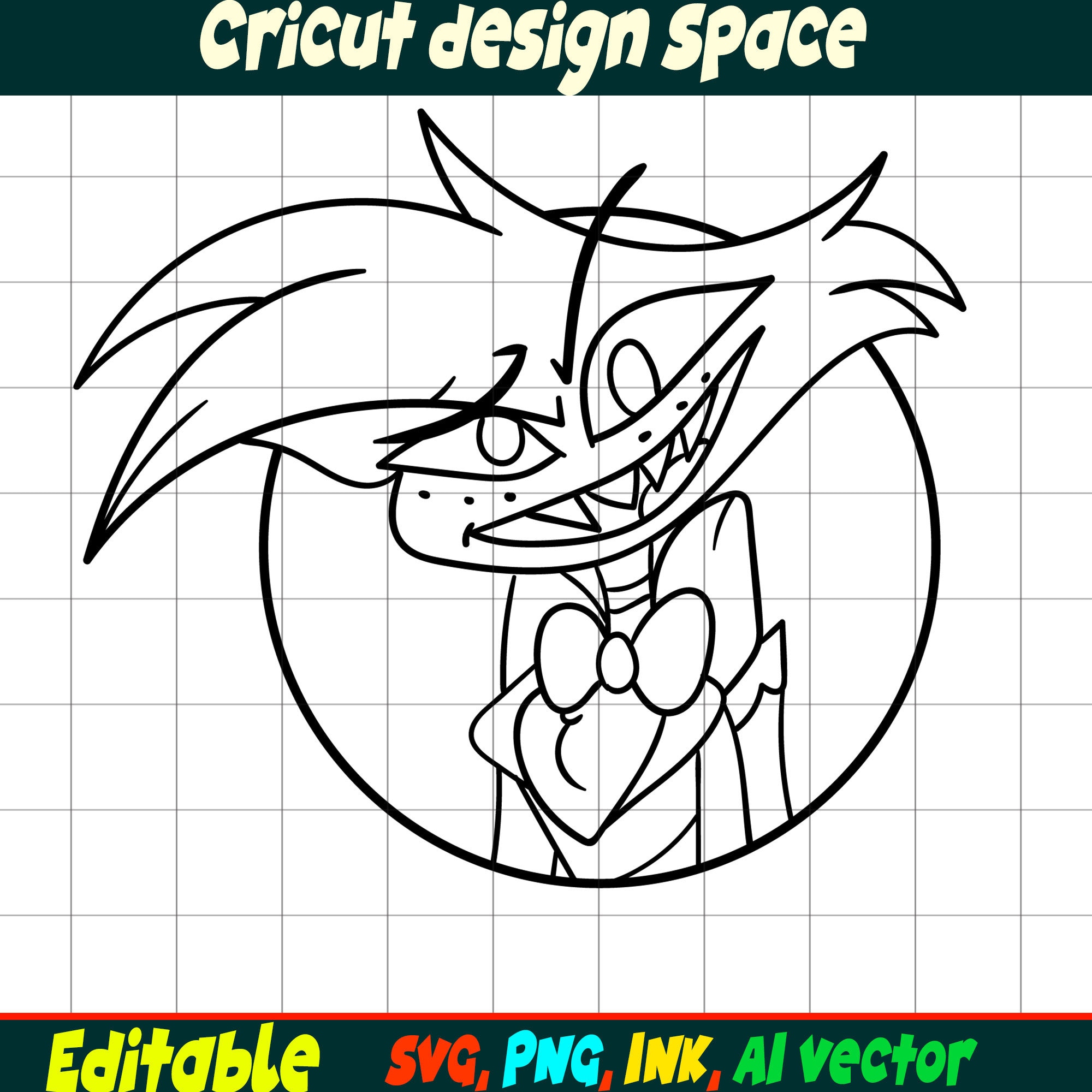 Editable Angel Dust Hazbin Hotel SVG, Angel Dust Head Sticker Angel ...