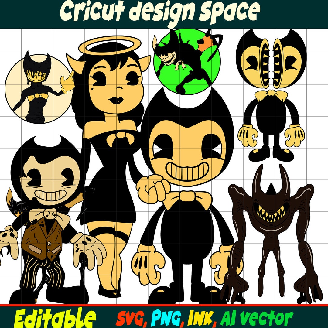 Editable Concept Bendy SVG Bendy Tom,piper Sticker,beast Bendy, Fisher ...