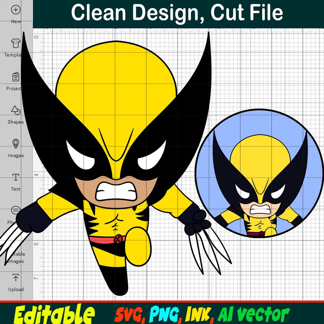 Editable Wolverine Sticker SVG, Wolverine PNG, Vinyl Sticker to Print ...