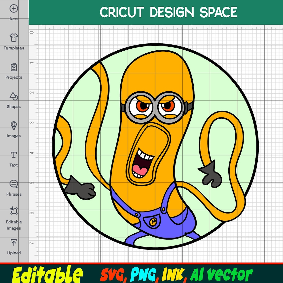 Editable Stickers Mega Minion Dave SVG, Minion Dave PNG, Vinyl Sticker ...
