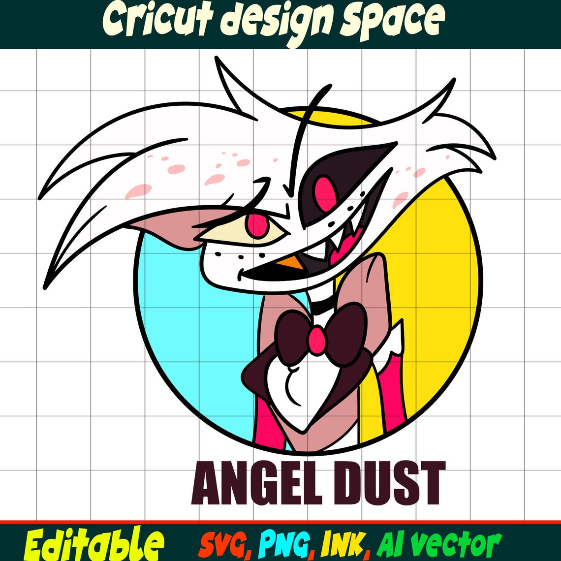 Editable Angel Dust Hazbin Hotel Svg Alastor Sticker Loona ...